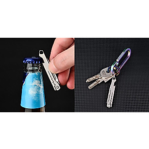 SZHOWORLD Titanium Alloy Keychain Utility Knife, Small Folding Pocket Knife for Women Men with Extra 10PCS #11 Blades