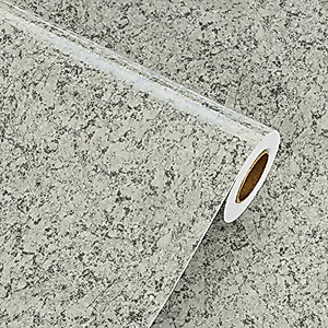Granite Contact Paper for Countertops Grey Marble Wallpaper Peel and Stick Waterproof Self Adhesive Removable Wallpapers Decorative Vinyl Wall Paper Roll for Kitchen Cabinets Shelf 24'' x 118''