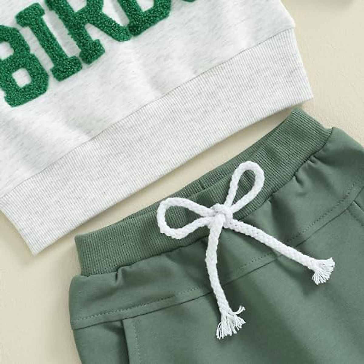 Toddler Boy Girl Football Outfits Sundays Are for the Bird Eagle Sweatshirts Top Pants Set 2Pcs Game Day Clothes (Gray Green, 2-3 Years)