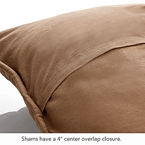 Nate Home by Nate Berkus Solid All-Season Cotton Textured Quilt Set | Breathable and Comfortable Bedding from mDesign - Full/Queen Size - 1 Quilt/2 Pillow Shams, Truffle (Brown)