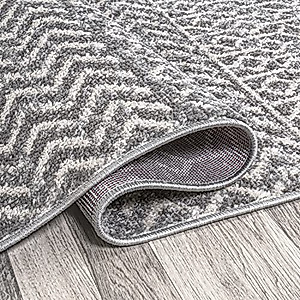 JONATHAN Y MOH106B-28 Arta Moroccan Modern Geometric Rug Farmhouse Southwestern Vintage Indoor Area Rug,High Traffic,Bedroom,Kitchen,Living Room,Non Shedding,2 X 8,Gray/Cream