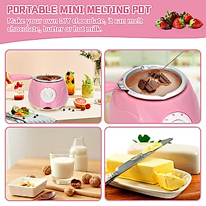 MINI Electric Chocolate Melting Pot, 8.45OZ Chocolate Fondue Fountain, Warmer Machine for Milk Chocolate,Cheese, Butter, Candy