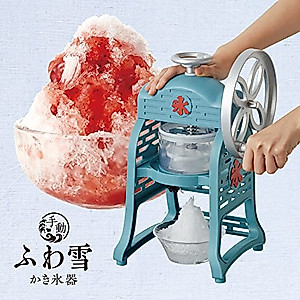 Doshisha IS-FY-20 Shaved Ice Maker, Manual, Fluffy Snow, Genuine Fluffy Texture, Compatible with Rose Ice, Recipes Included, 2 Ice Cups Included