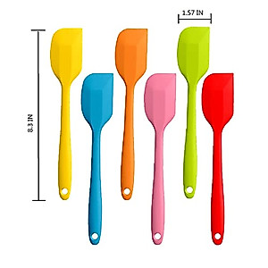 8 Pieces Silicone Spatulas, 8.3 inch Small Rubber Spatulas Non-stick Heat-Resistant Non-stick with Stainless Steel Core For Cake Cream Cooking Gadget