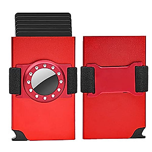 Le Vasty Womens Airtag Wallet, Slim Wallet for Women, RFID Blocking Pop Up Wallet Women, Aluminum Metal Card Holder Wallet for Women, Elegant Wallet with Airtag Holder with Cash Strap…