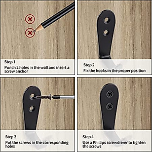 Deezio Backpack Hooks for Wall Bathroom Garage Hooks SUS304 Stainless Steel Towel Purse Robe Hooks Wall Mounted (10 Pack)