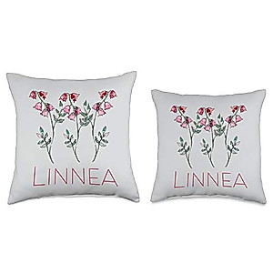 Nordic Emporium Linnea Twinflower Wildflower Wild Pink Flowers Throw Pillow, 16x16, Multicolor