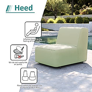 Inflatable Patio Outdoor Furniture Sectional Sofa All-Weather Washable Armless Patio Chair for Balcony, Backyard, Garden (Yellow)