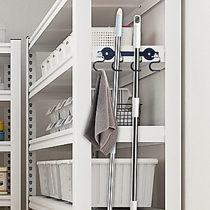 Qinwuwu Magnetic Broom Rack-Metal Garden Tool Organizer-Mount Garage Organizers-Magnetic Hook S-Shaped-Ideal For Garages,Refrigerators, Kitchens, Pantries