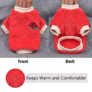 XIGOU 2-Pack Dog Sweater, Puppy Dog Sweaters for Small Dogs, Winter Warm Puppy Pet Coat Soft Sweaters Dog Clothes for Small Dogs Girls Boys, Cat Apparel, Red, Green, X-Large