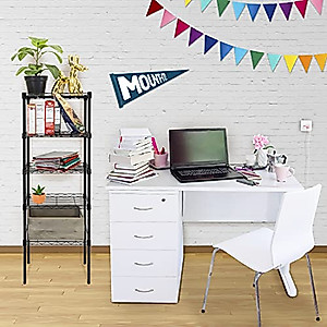 Mount-It! 5 Tier Metal Shelving Unit| - Use As Pantry Shelves, Closet Racks and Shelving or Utility Shelf for Laundry Room | Shelves Height Can be Adjusted -16 inches x 11.25 inches