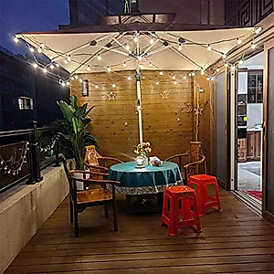 FRIXCHUR 49 FT Black Outdoor String Lights Waterproof Connectable Hanging Lights for Backyard Porch Deck Garden E26 Socket Base Patio Lights (Light Bulb not Included)