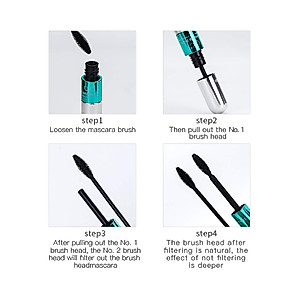 4D Silk Fiber Lash Mascara, 2 in 1 Thrive Mascara For Natural Lengthening And Thickening Effect(Pack of Dark Cyan)
