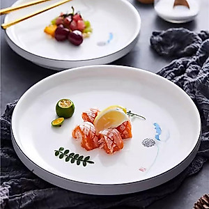 Dinner Plates Set Household Exquisite Club Hotel Tableware Decoration Creative Plate Large Vegetable Plate Salad Bowl Kitchen Salad Bowl (Size : Medium)