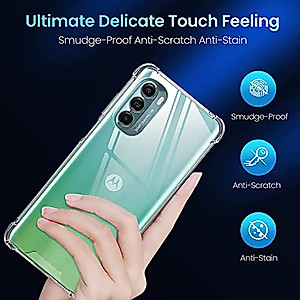 KIOMY Motorola Moto G Stylus 5G 2022 Clear Case with 2pcs Tempered Glass Screen Protectors Hybrid Anti Yellow Hard PC Panel with Flexible TPU Frame Shockproof Bumper Protection Ultra Transparent Cover