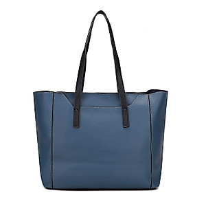 MKF Set Shoulder Bag for Women & Wristlet Wallet Purse: Top Handle Tote Satchel PU Leather Handbag Pocketbook Dark Pink