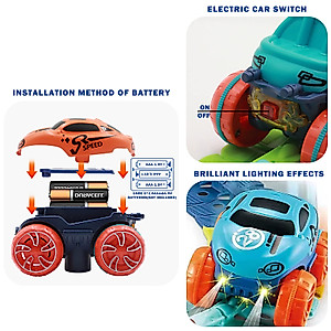 (138pcs) Car Track Set Race Track Toys for Boys Kids Toy Birthday Gifts with LED Light-Up Race Car,Flexible Changeable Magic Race Car Track Toys for 3 4 5 6 7 8+Year Old Boys Girls