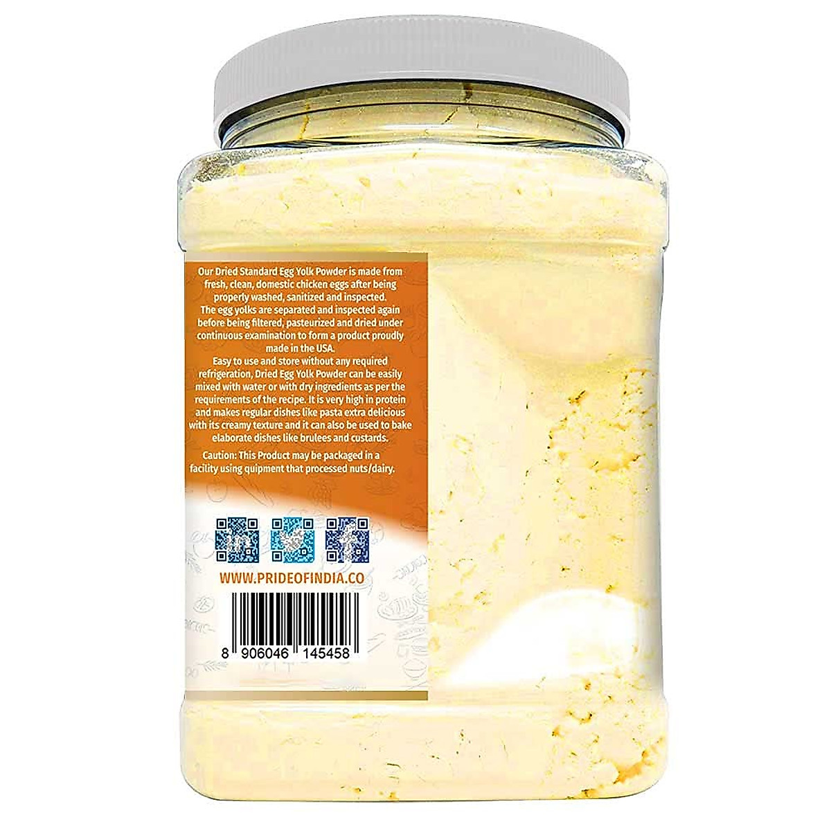 Eggylicious Egg Yolk Powder, Dried Natural Protein Powder, Made from Fresh Eggs, Pasteurized,Smoothies, Non-GMO, No Additives, Used for Baking,1lbs(16oz)