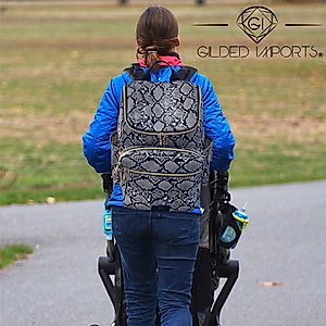 GI Gilded Imports Designer Diaper Bag for Baby Boy or Girl Family Backpack Detachable Purse