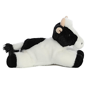 Aurora® Adorable Mini Flopsie™ Mini Moo™ Stuffed Animal - Playful Ease - Timeless Companions - White 8 Inches