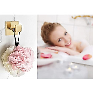 Towel Hooks for Bathrooms Brush Gold Stainless Steel 304 Robe and Coat Hook Modern Square Heavy Duty Wall Mount Clothes Hook 2 of Pack… (Brush Gold)