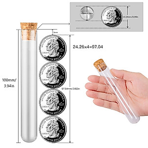 Ackers 30pcs 13ml Clear Plastic Test Tubes with Cork Stoppers, 15×100m for Scientific Experiments, Plant Propagation and Holiday Gifts