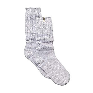 UGG Women's Rib Knit Slouchy Crew Socks, Seal, O/S