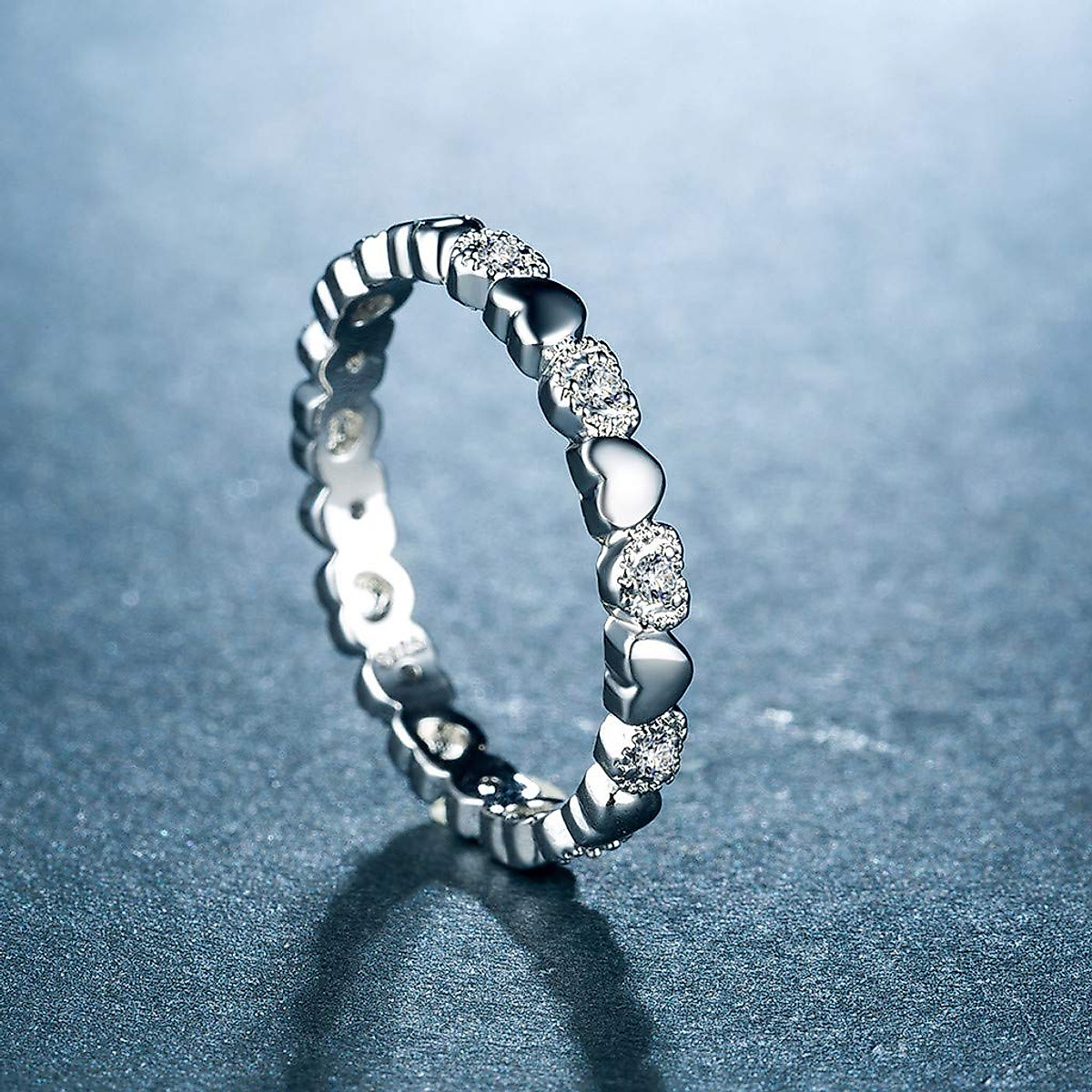 One Rings Creative Ladies Round Gorgeous Love Ring Jewelry Diamonds Confession Rings Rings for Teen Girls Size 7 (Silver, 8)