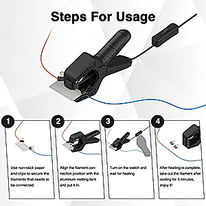 Tseriact Filament Welder Splicer - 1.75mm 3D Filament Connector Easy Operate Repair Broken 3D Filament for All Kind PLA/ABS/PETG/TPU/PC/PP/Hips Material