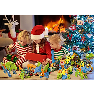 Children's Day Take Apart Robot Toy 5 in 1 Transformer Dinosaur Toys Screwdriver Transforming T-rex Building Toy STEM Educational Construction Transform Gifts for Kids Boys Girls 3 4 5 6 7 Years Old