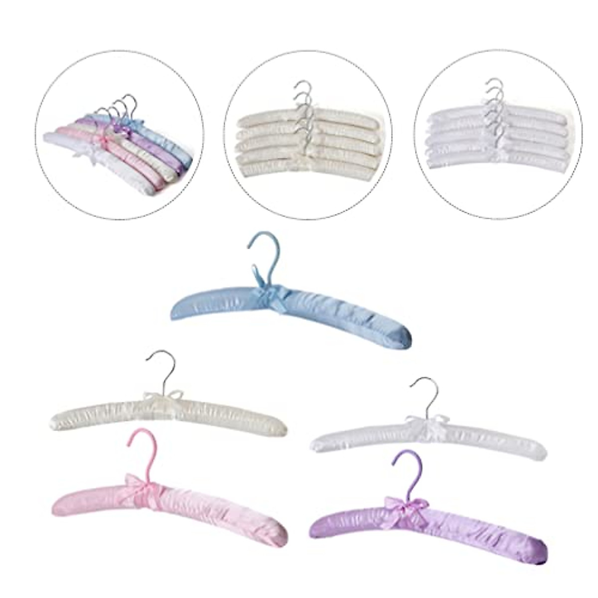 5Pcs Satin Padded Hangers Anti Slip Clothes Hangers Sweater Hangers Dress Shirt Hanger for Wedding Dresses Hangers Party Favors