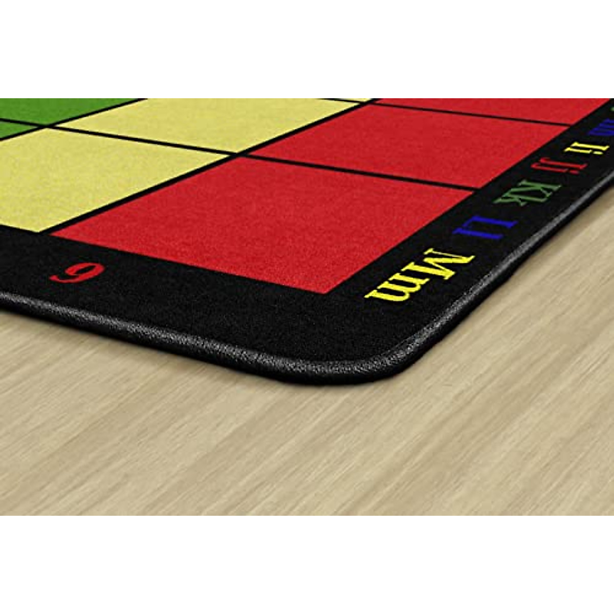 Flagship Carpets Learning Grid Colorful Numbers and Letters Kids Seating Area Rug for Classroom, Play Area Mat, Home Learning or Kids Room Carpet, 5'10" x 8'4", Seats 24