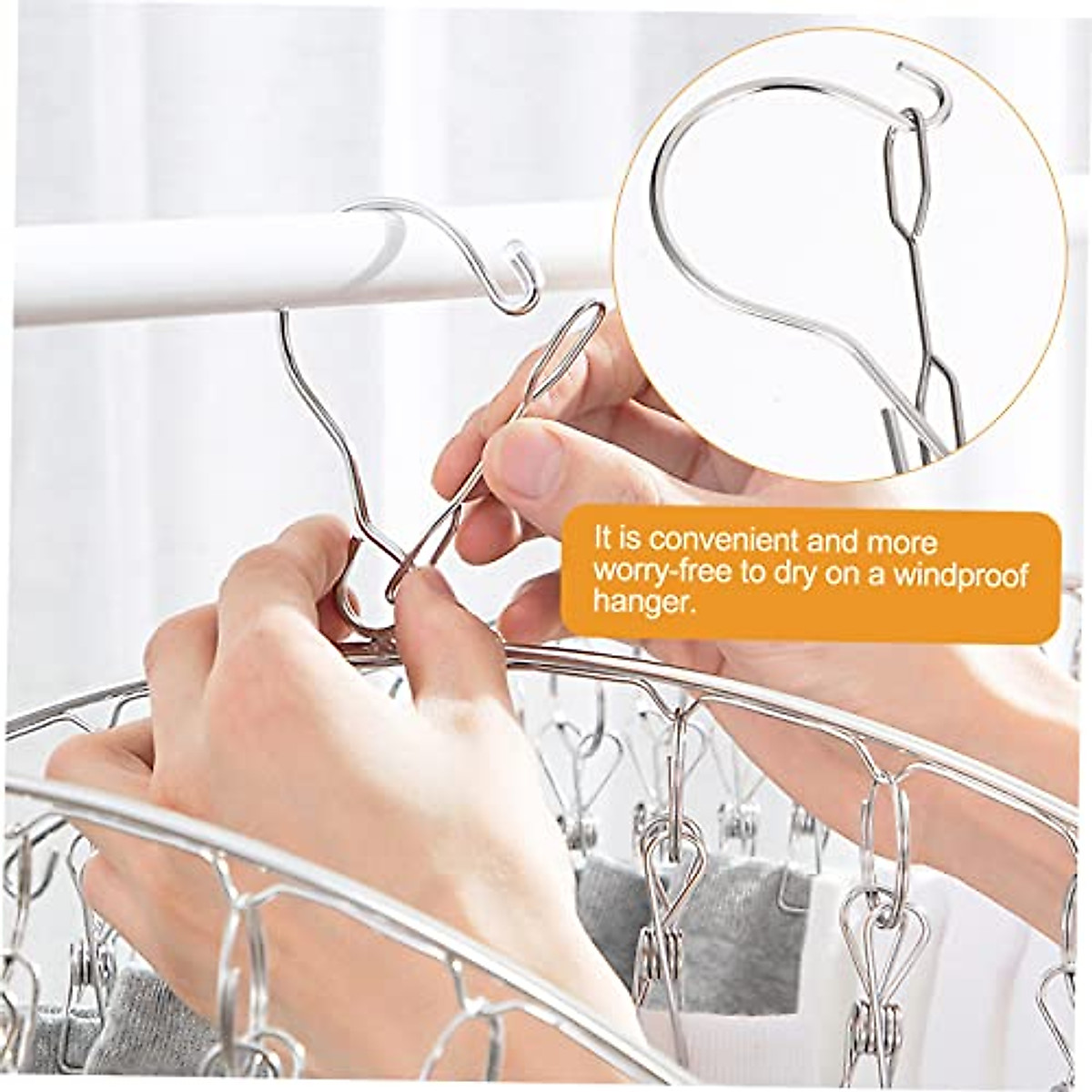 Cabilock 6 Pcs Multi Clip Drying Rack Collapsible Clothes Drying Rack Lingerie Hangers Dryer Portable Drying Hanger Socks Hook Socks Drying Hanger Underwear Drying Racks Windproof Clips Bra