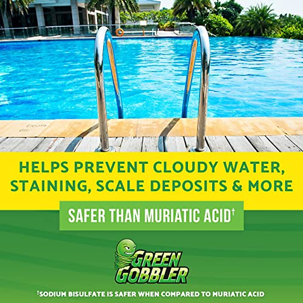 Green Gobbler pH Down | Pool & Hot Tub Spa pH Reducer | pH decreaser | Sodium Bisulfate | 25 lb Pail
