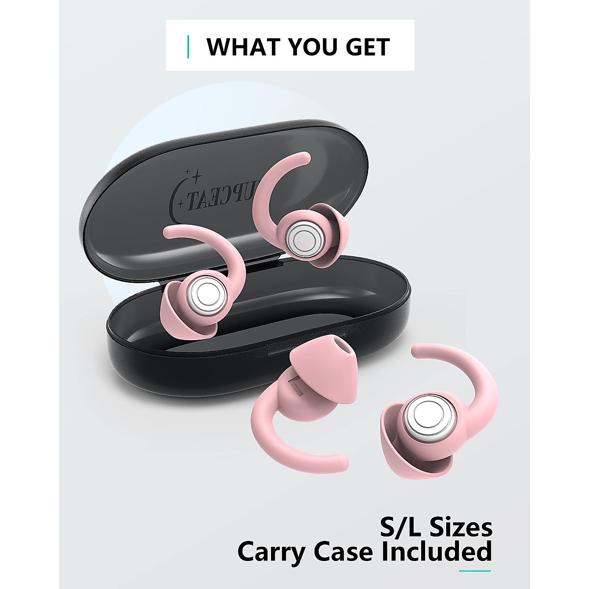 Ear Plugs for Sleeping Noise Cancelling & Reduction Silicone, 2 Pairs Reusable Sleep Ear Plugs,Hearing Protection Earplugs Sound Blocking for Concerts,Motorcycle,Work(Pink)