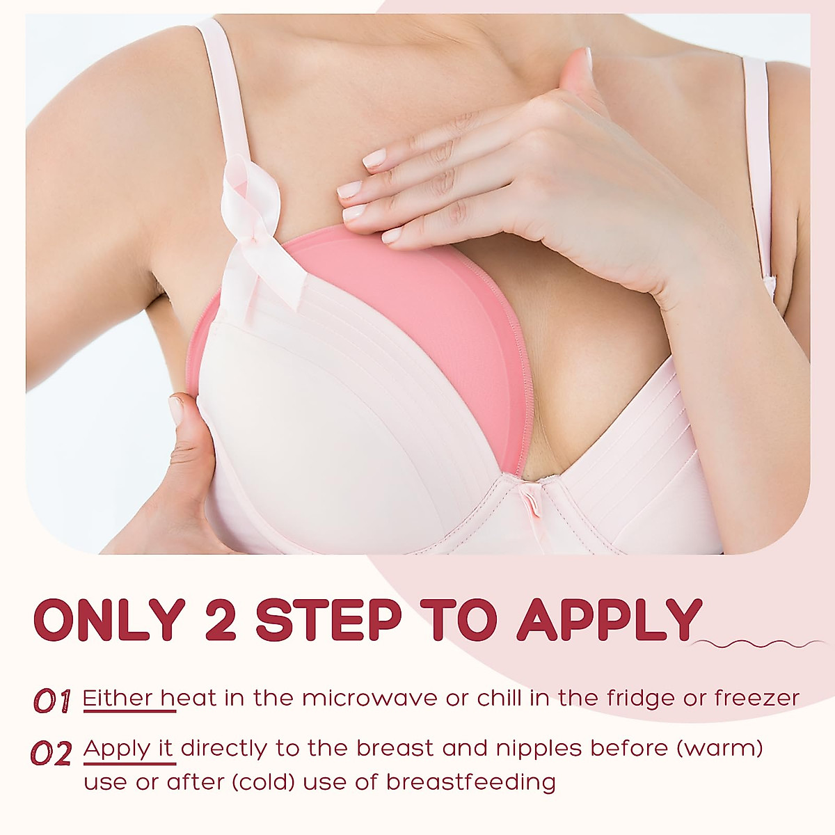 Luguiic Soft Gel Breast Therapy Pads for Breastfeeding & Pumping, Hot Cold Breast Ice Pack for Nursing Pain Relief, Engorgement, Mastitis,Nipple Pain,Breastfeeding Essentials for Nursing Mothers