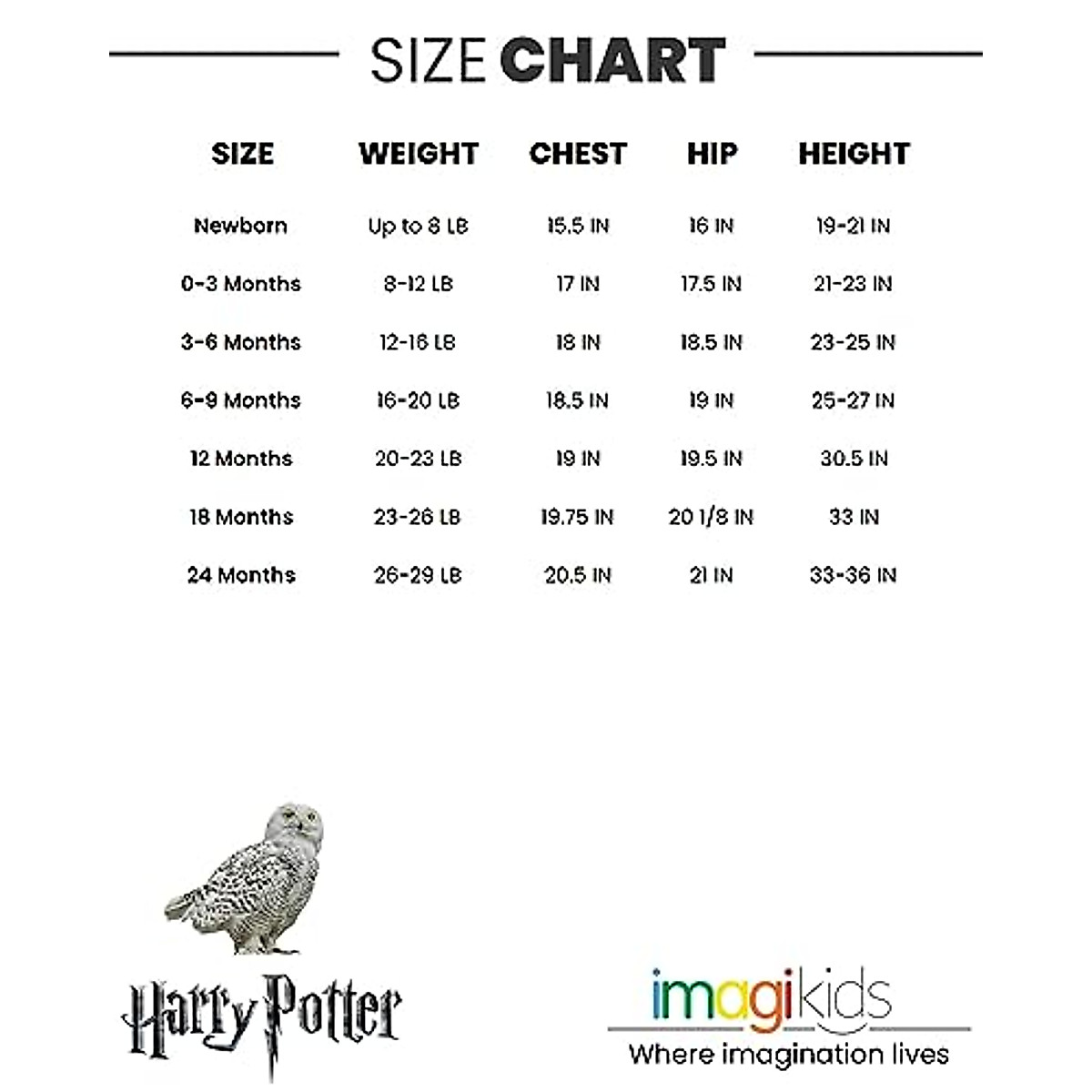 Harry Potter Hedwig Owl Hogwarts Baby Girls 3 Piece Outfit Set: Hoodie Pants Bodysuit White 3-6 Months