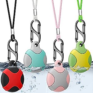 4 Pack AirTag Necklace Kids with Keychain and Adjustable Stopper Design, Waterproof Airtag Keychain for Kids & Adults, Soft Silicone Cover for AirTags with Key Ring