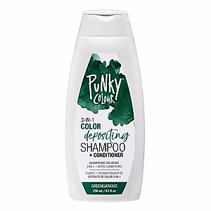 Punky Greengarious 3-in-1 Color Depositing Shampoo & Conditioner with Shea Butter and Pro Vitamin B that helps Nourish and Strengthen Hair, 8.5 oz