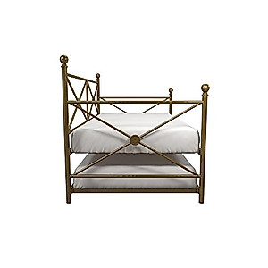 DHP Lina Metal Daybed with Trundle, Twin Size Sofa Bed Frame, Gold