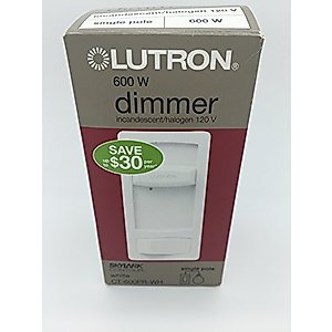 Lutron CT-600PR-WH Skylark Contour 600W Single Pole Preset Dimmer - White