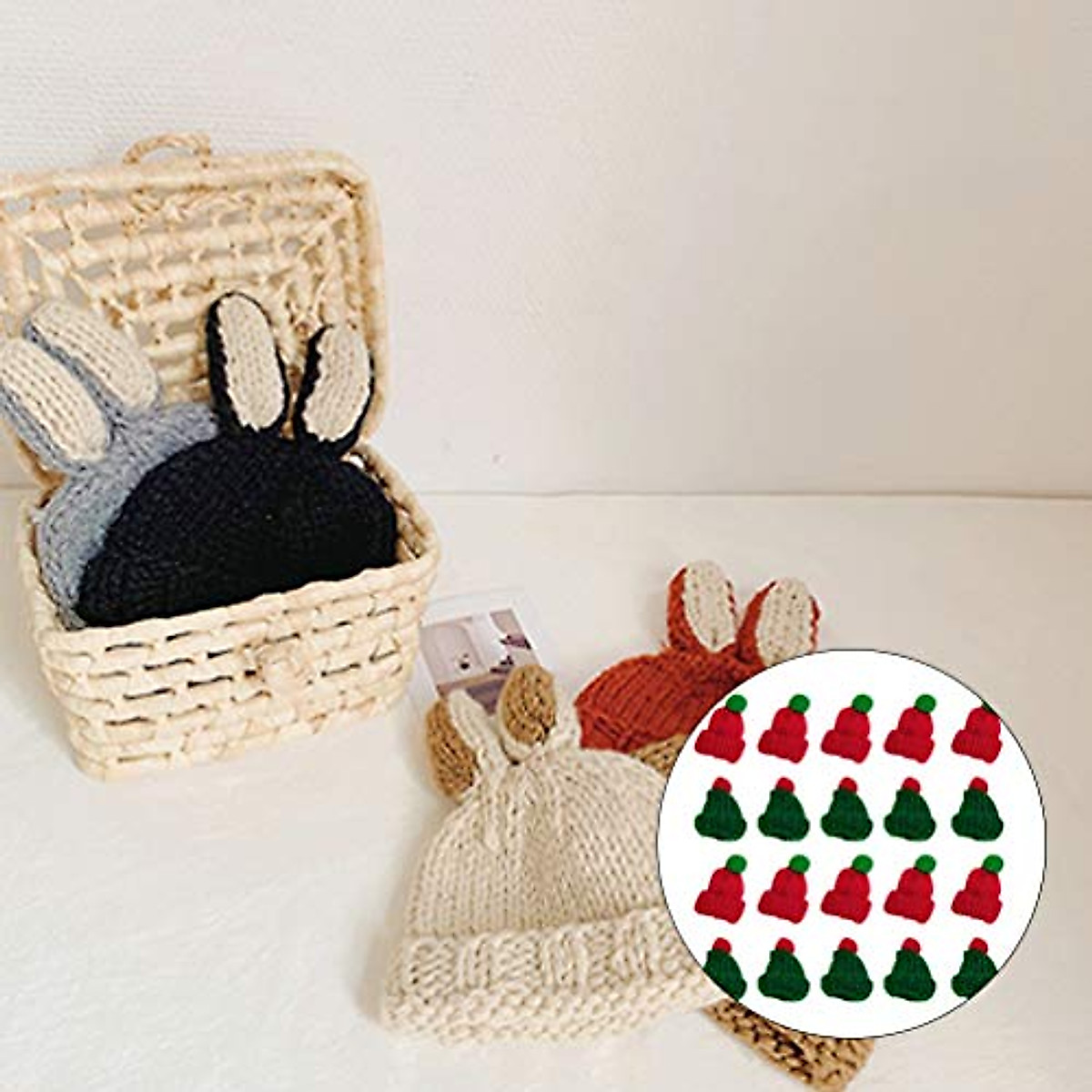 BESTOYARD 20pcs Mini Beanie Tiny Knit Hats for Crafts Handmade Mini Hat Tree Ornaments Miniature Knitted Hats Cute Doll Hat Small Santa Hats Decor Bottle Knitting Wool Cell Phone