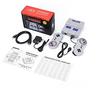 HAndPE Retro Classic Mini Game Console Childhood Game Consoles Built-in 821 Game(Some are Repeated) Dual Control 8-Bit Handheld Game Player for TV Video Bring Happy Childhood Memories