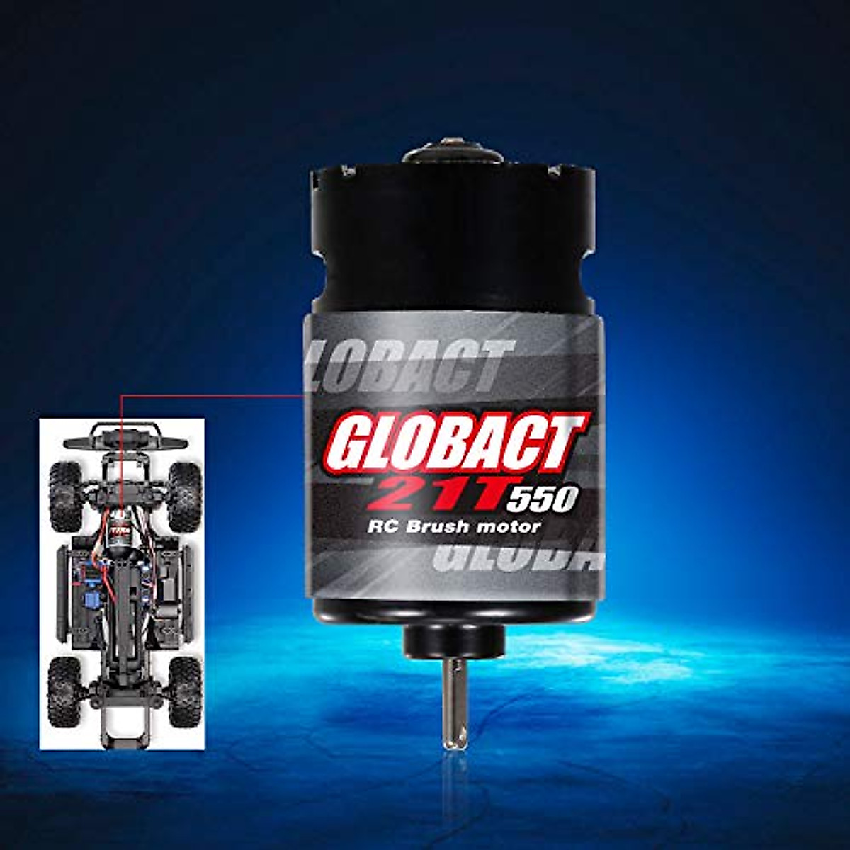 Globact Rc Motor 550 21T Brushed Motor for 1/10 RC Scale Rock Crawler Car TRX4 TRX6 Redcat Axial SCX10 SCX10II AXI03007 JL 90046 RC4WD D90