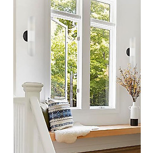 DAYCENT Modern Farmhouse Black Bathroom Light Fixtures Wall Sconces Set of Two Cylinder Sconce Lighting