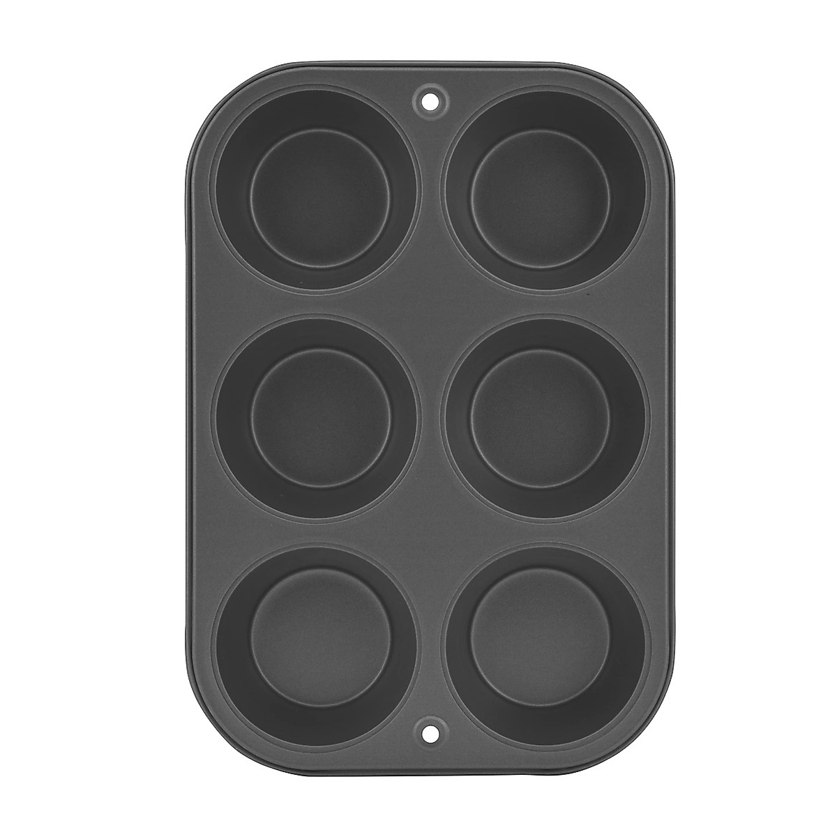 Mainstays 6 Cup Nonstick Jumbo Muffin Pan, Jumbo Cupcake Pan, 3.5" Diameter Cup, Gray