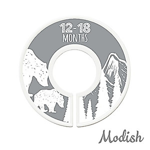 Modish Labels Baby Clothes Size Dividers, Baby Closet Organizers, Closet Size Dividers, Baby Closet Organizers, Clothes Organizer, Neutral, Boy, Girl, Woodland Animals, Tribal, Nordic (Gray)