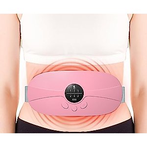 Portable Cordless Menstrual Heating Pad, Electric Heating Pads 5s Fast Heating for Cramps/Back/Belly Pain Relief with 3 Heat Levels and 3 Massage Modes, Period Cramp Heating Belt for Women & Girls