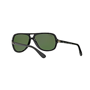 Ray-Ban RB4162 Aviator Sunglasses, Black/Polarized Green, 59 mm