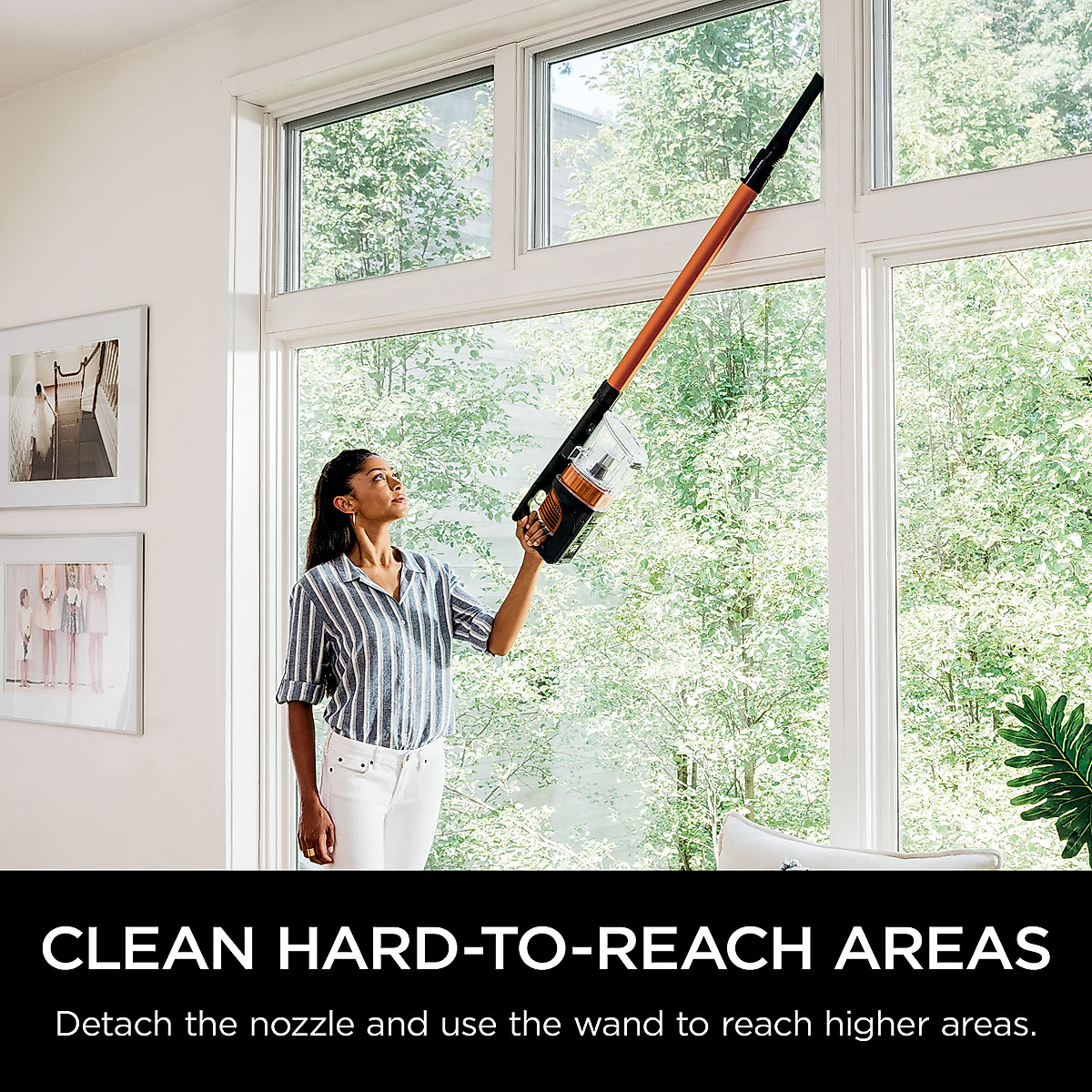 Shark IZ142 Pet Pro Cordless Stick Vacuum Cordless Stick Vacuum, Gray/Orange (Renewed)